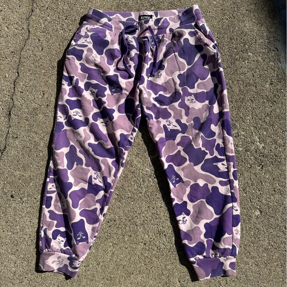 Ripndip | Pants | Purple Ripndip Camo Sweatpants Bape Style Camouflage ...